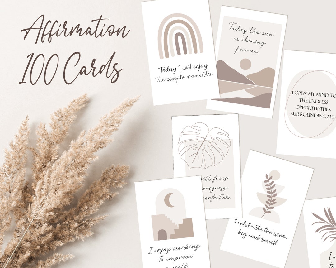 Boho Affirmation Cards, Printable Affirmations, Motivational Cards ...