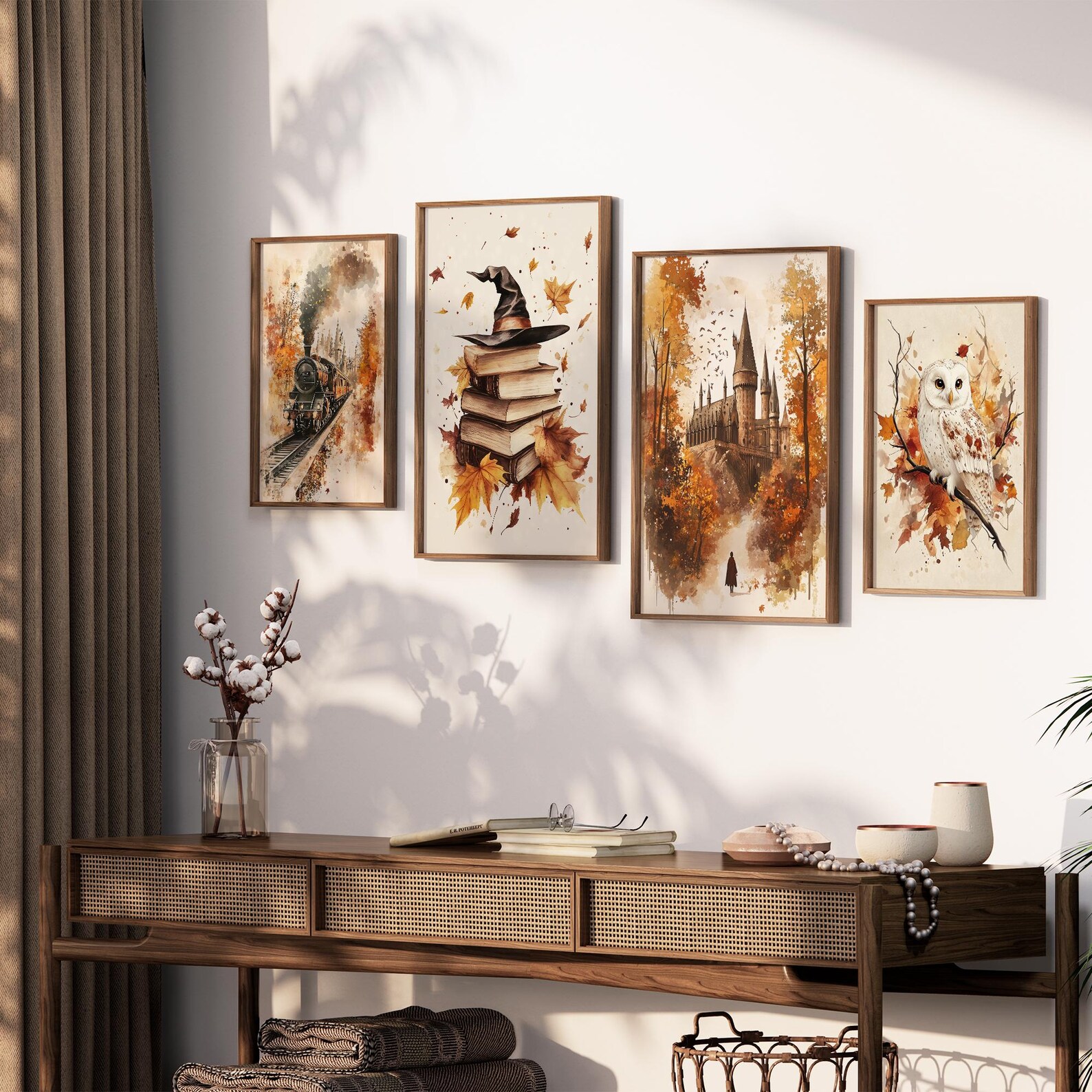 Fall Wizard Posters Digital Print, Wizard School Print, Autumn Room ...
