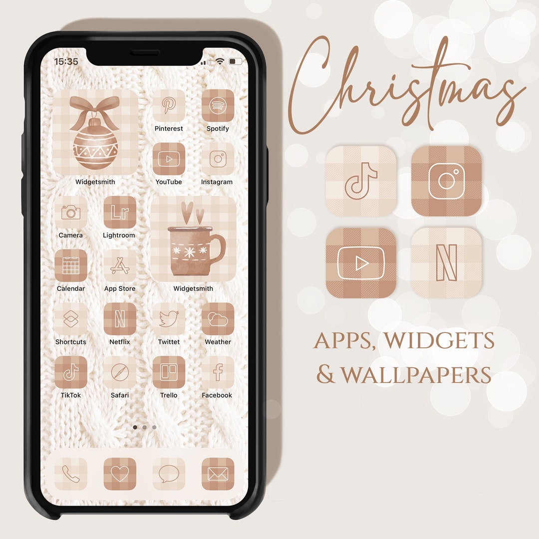 Boho Christmas App Icons, Boho App Icons, Neutral App Icons, iPhone ...