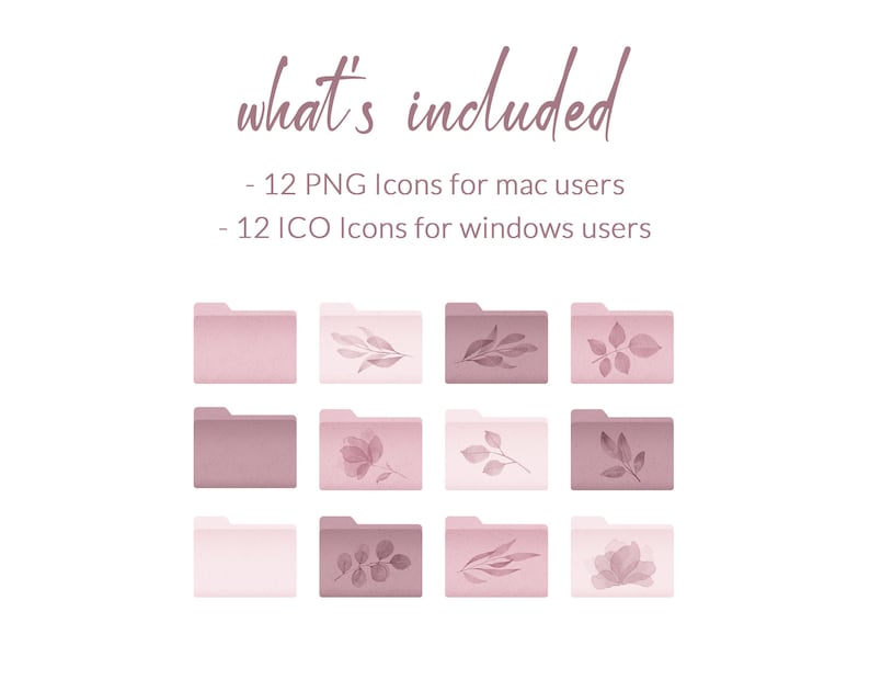 Purple Desktop Icons, Pastel Desktop Folders for Mac and Windows ...