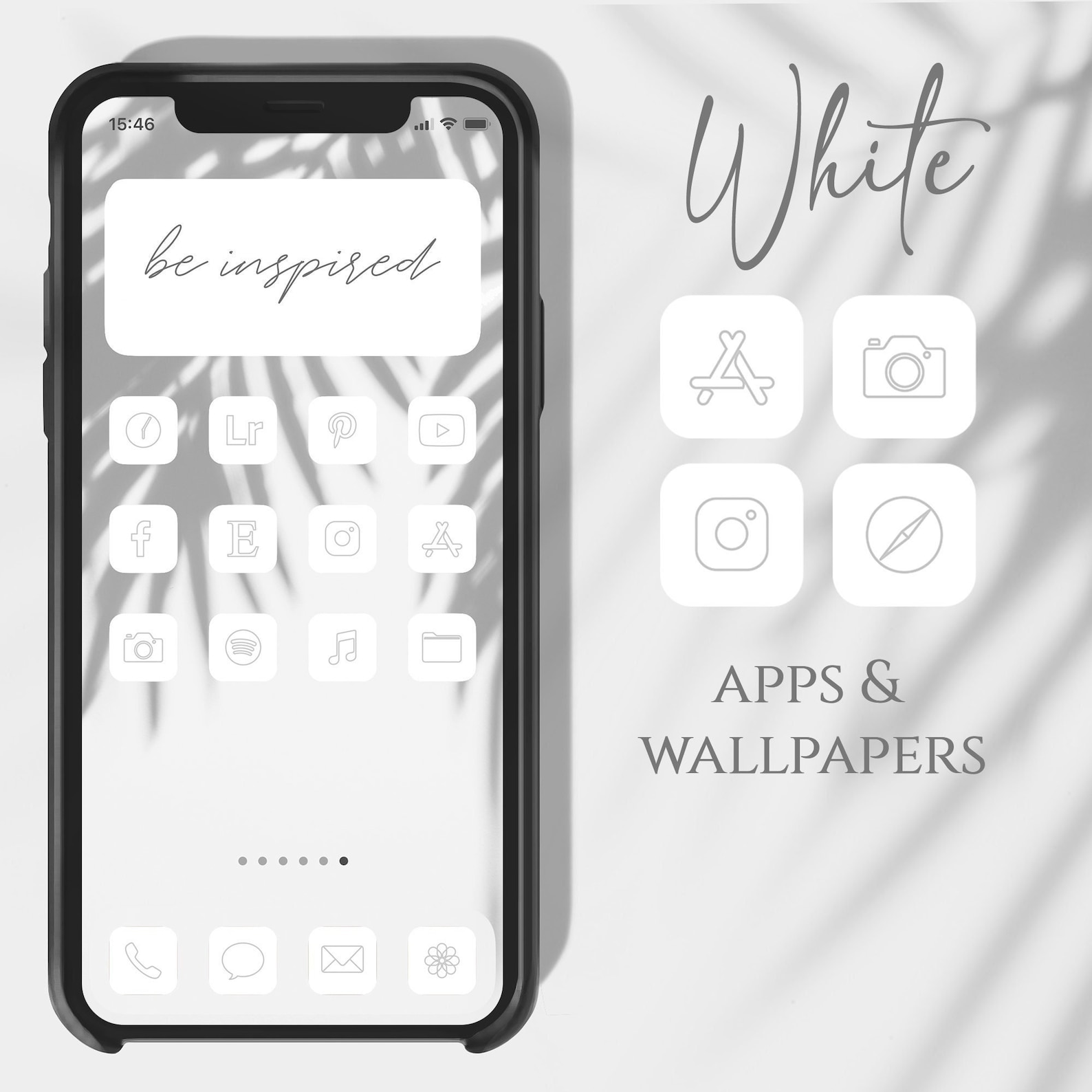 White Icons Ios Icon Pack Homescreen Icons Minimal Icons - Etsy