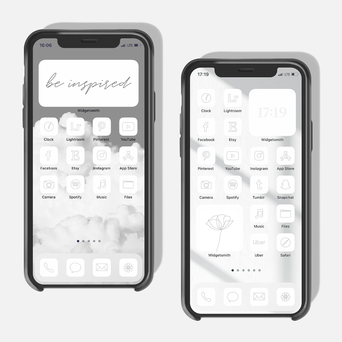 White Icons Ios Icon Pack Homescreen Icons Minimal Icons - Etsy