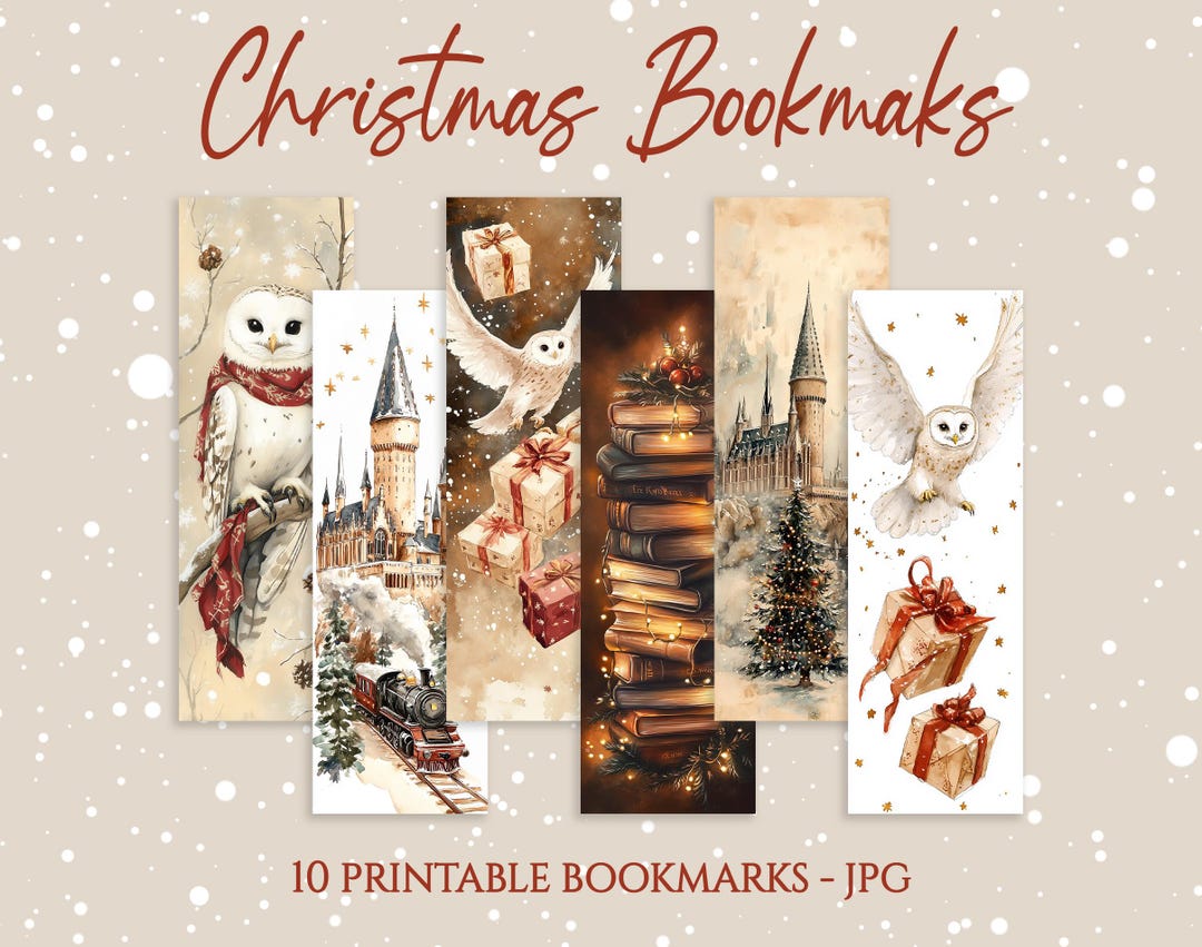 Christmas Bookmarks Printable, Vintage Bookmark Instant Download ...