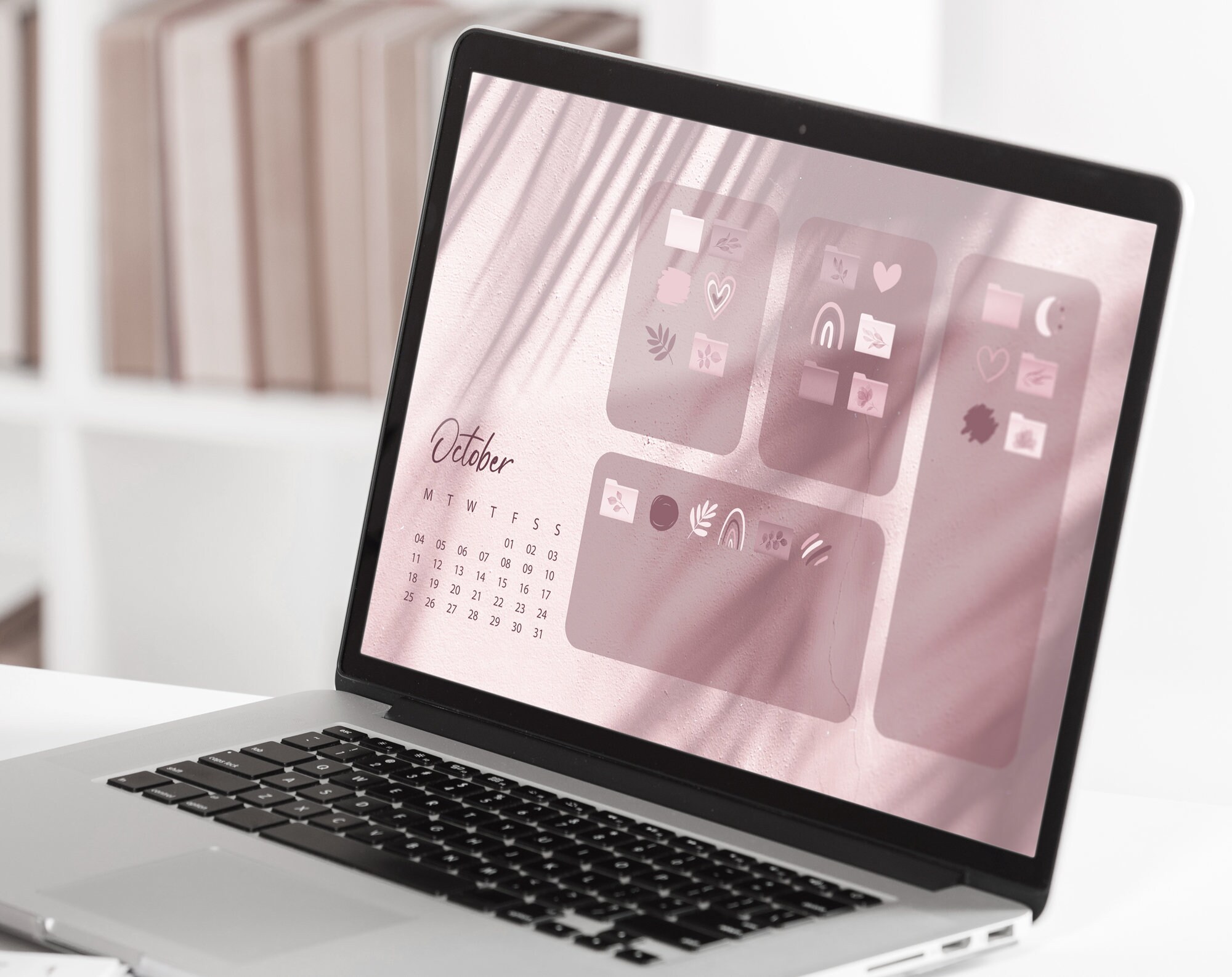 Purple Desktop Wallpaper Organizer Calendar 2021 Mac Windows | Etsy