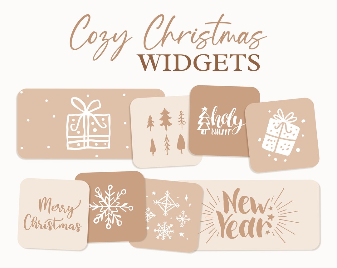 Cozy Christmas Widget Pack, Nude Widget Christmas, Beige Christmas ...