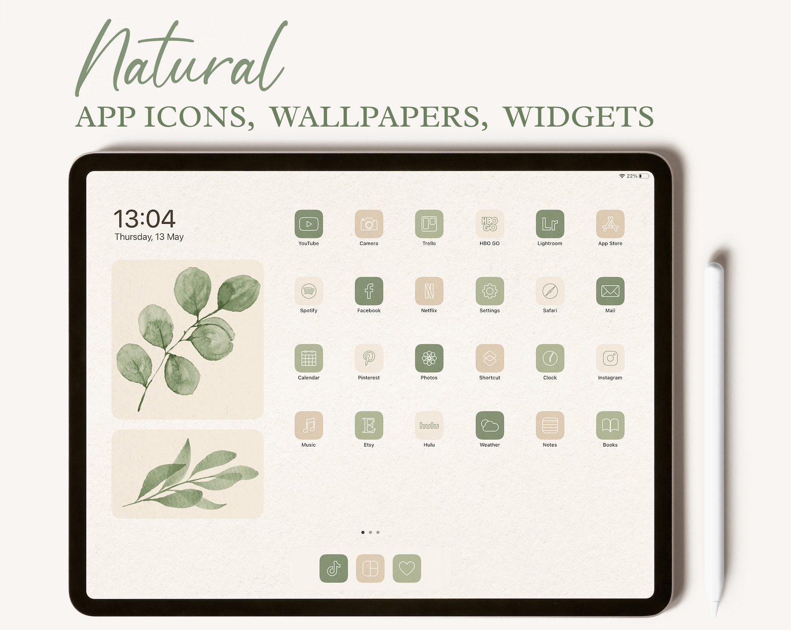 Buy Natural Ipad App Icons Ipad Wallpaper Aesthetic Ipad Icons Online ...
