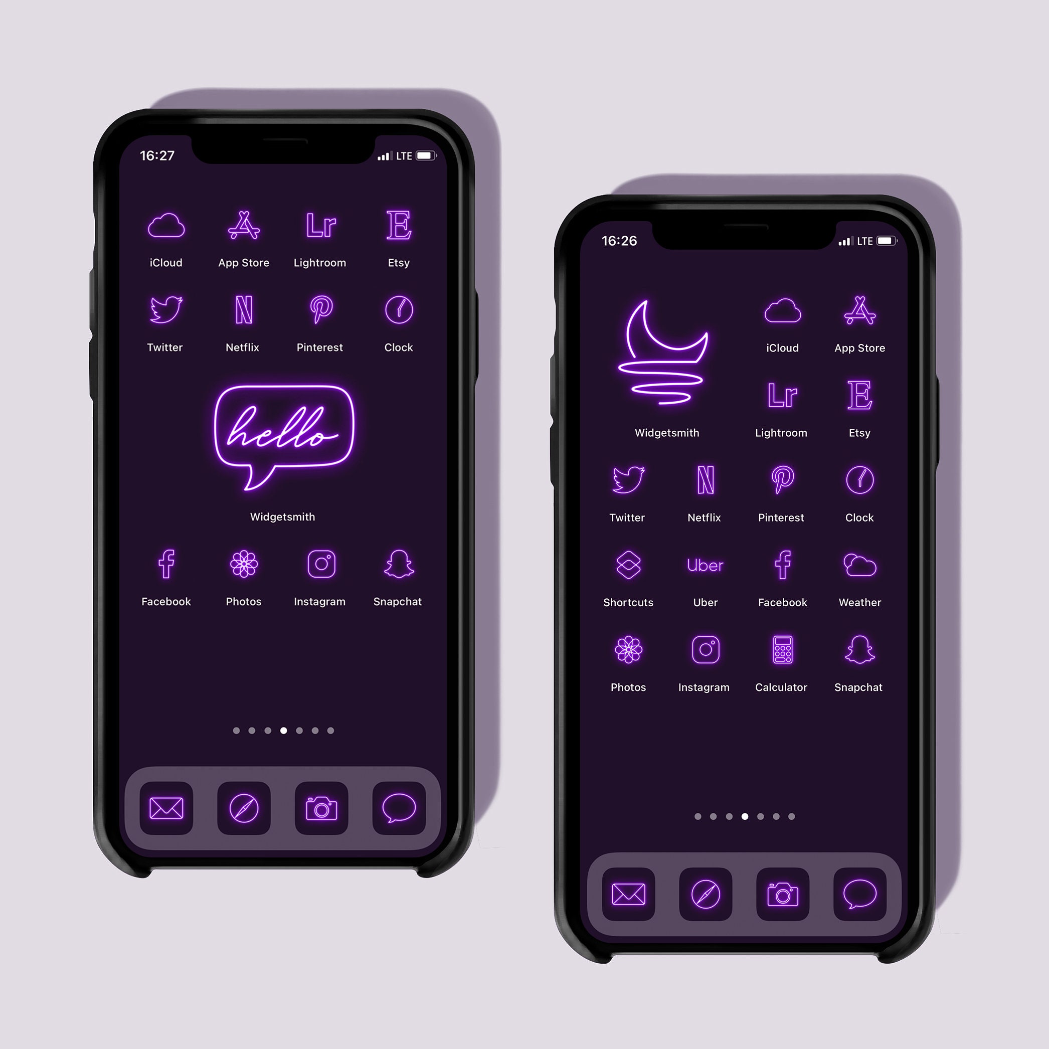 Purple Neon App Icons Neon Aesthetic Ios 14 Icons Iphone - Etsy
