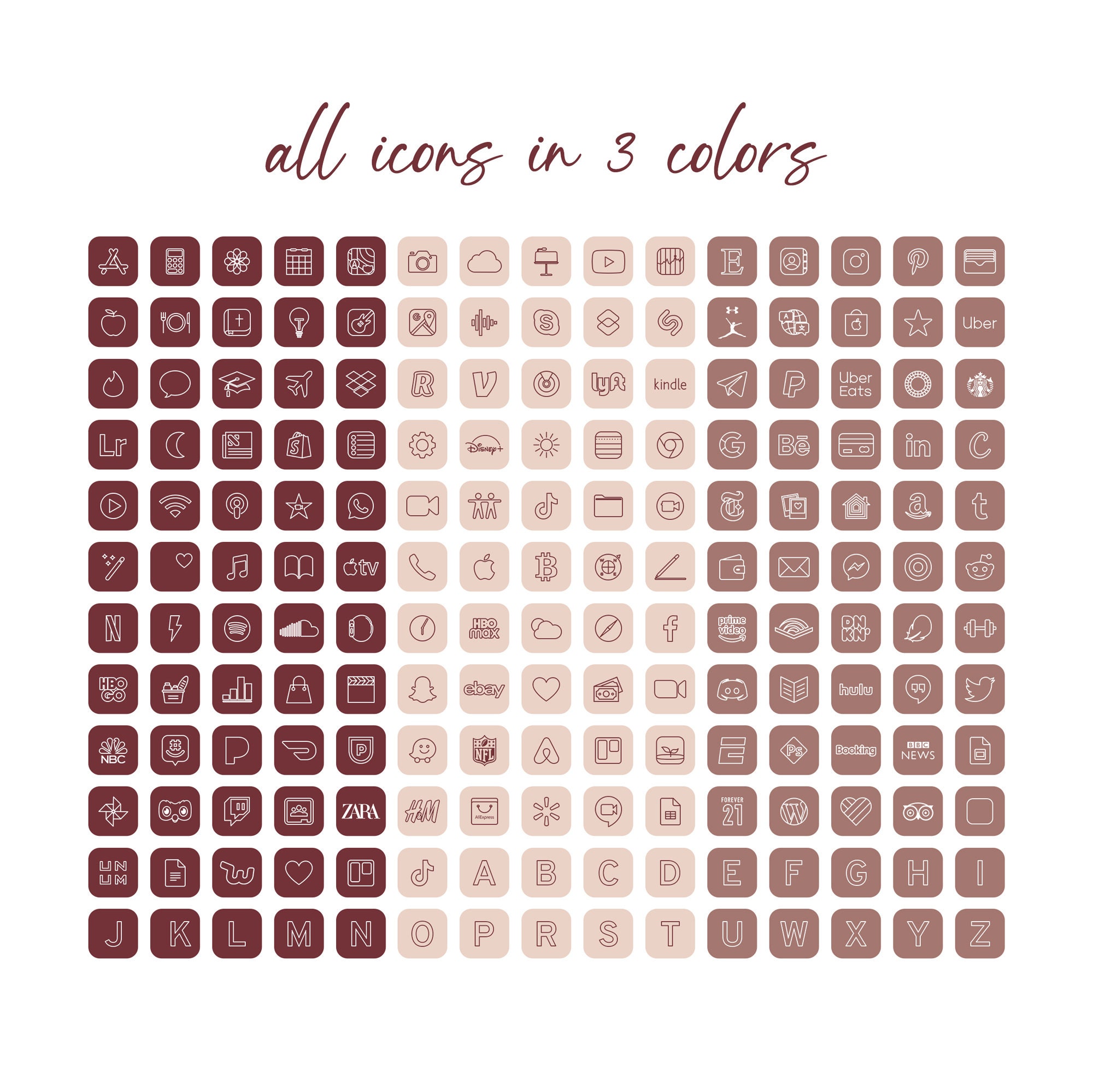 Red Wine App Icons Ios Icon Set Iphone Icon Aesthetic | Etsy