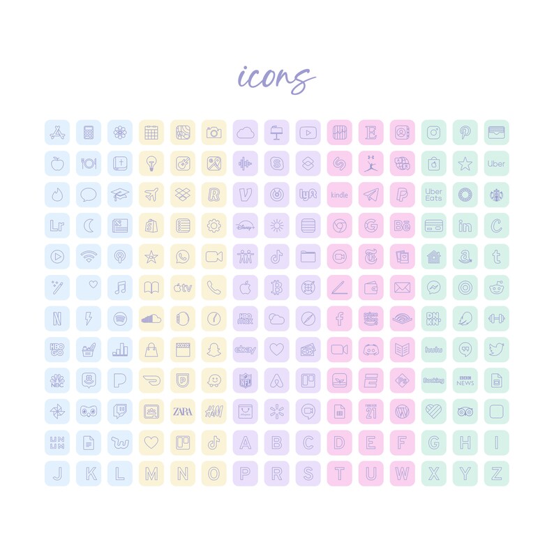Pastel App Icons Aesthetic Icons Ios 14 Aesthetic Iphone - Etsy