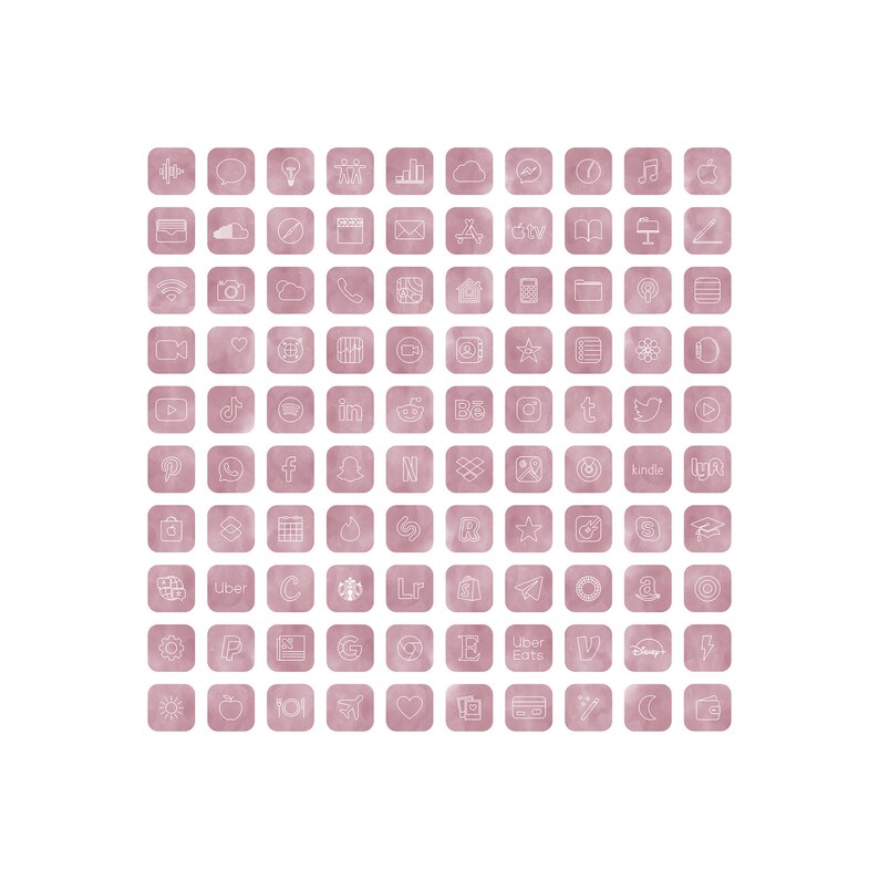 300 Watercolor Pink App Icons Aesthetic Boho Iphone Covers - Etsy