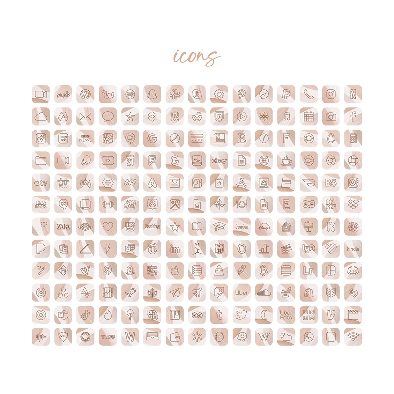 200 Boho App Icons Ios 14 Minimalist Icons Cream Beige - Etsy