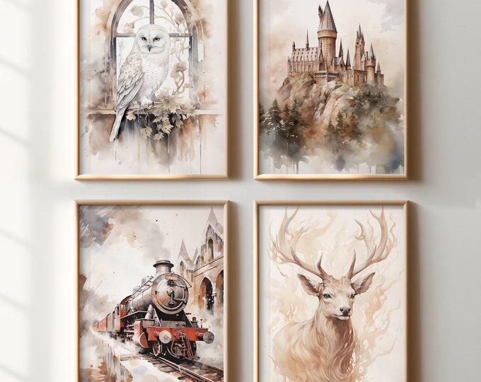 Wizarding Inspired Poster, Vintage Wizard School, , Wizard World, Book ...