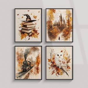 Fall Wizard Posters Digital Print, Wizard School Print, Autumn Room ...