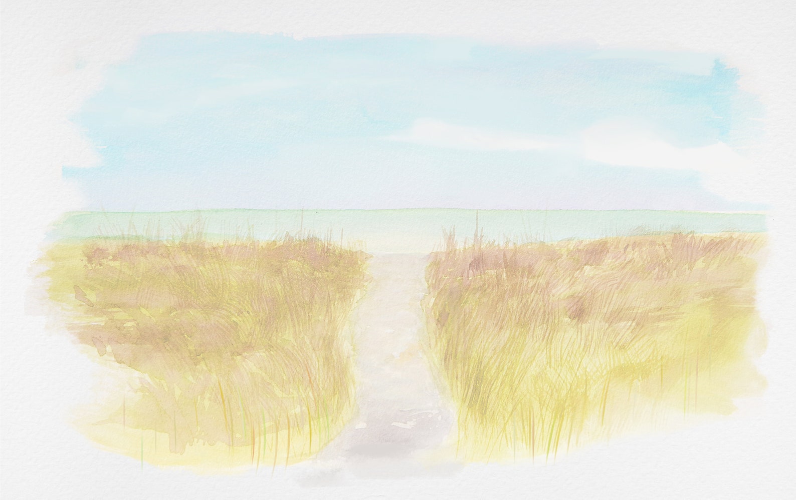 Beach Watercolor Print, Coastal Beach Art, Seaside Decor - Etsy