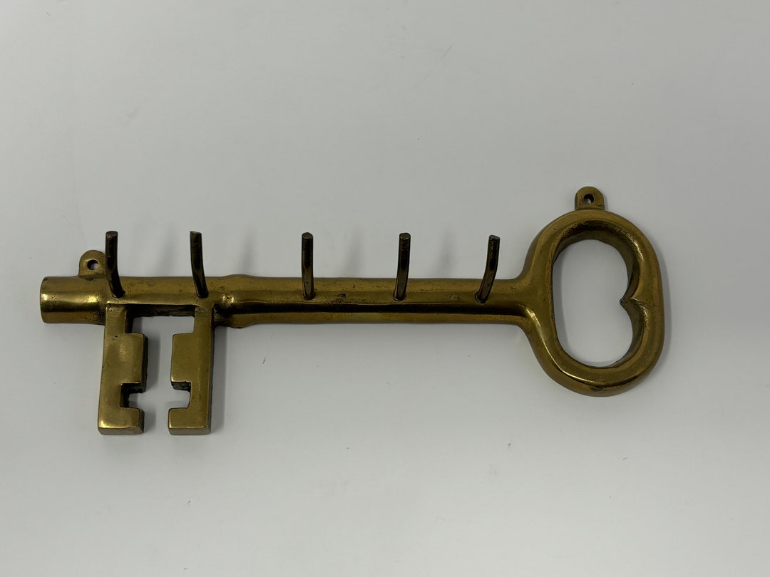 Vintage Cast Brass Key Shaped Hanging Keys Hanger Holder Hook - Etsy