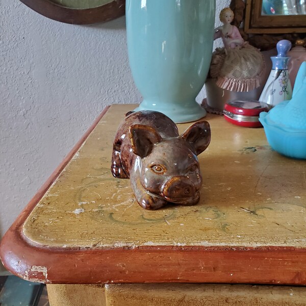 Pottery Pig - Etsy