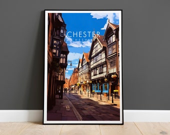 Chester, Cheshire. HAND SIGNED Art Print/travel Poster by Julias ...