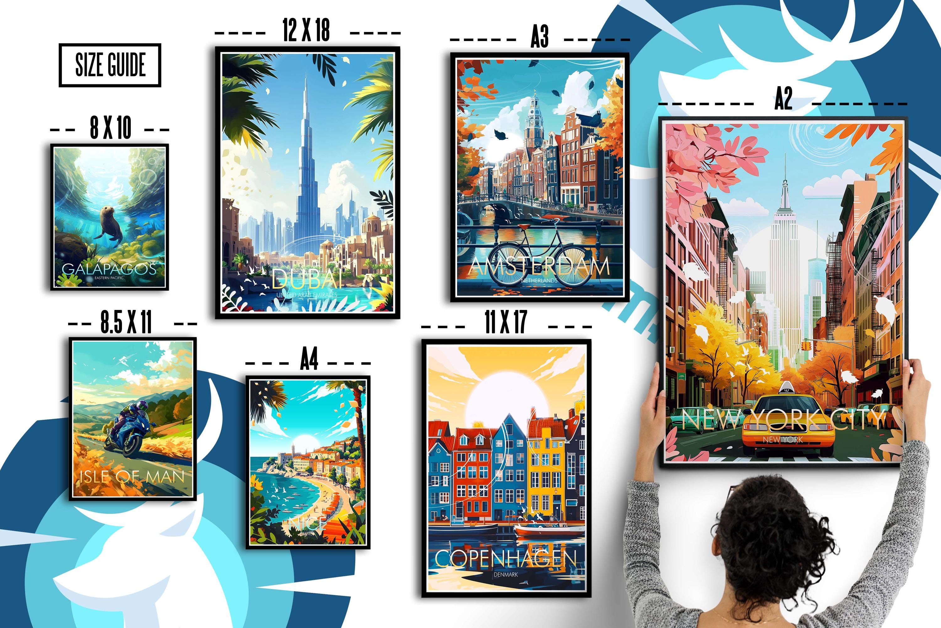 Copenhagen Traditional Travel Print, Copenhagen Denmark Poster, Travel ...