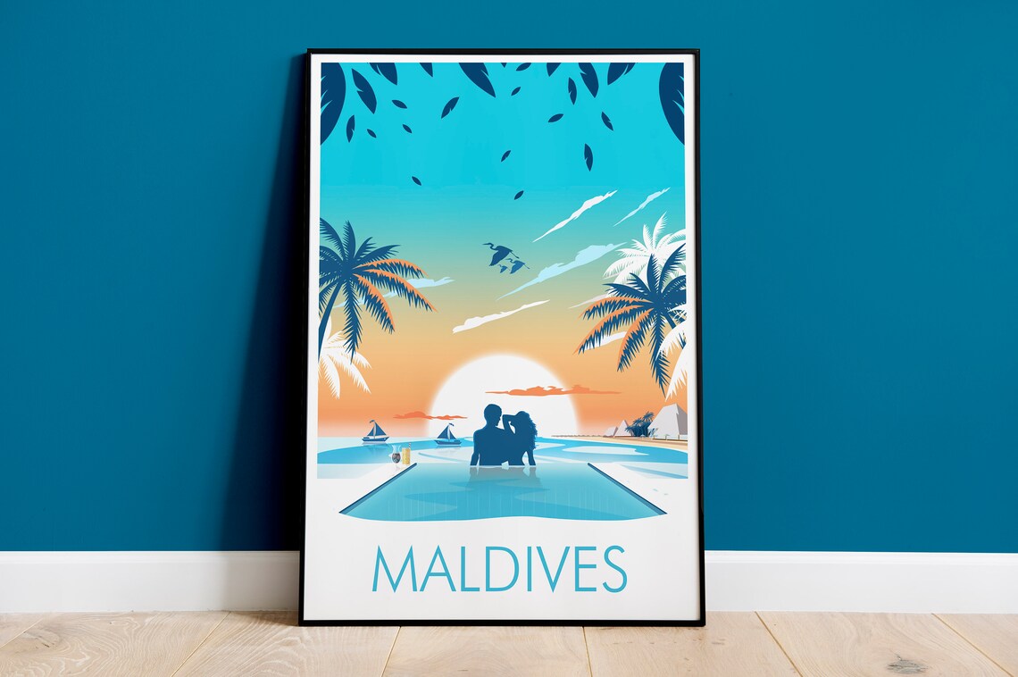Maldives Poster Print Maldives Beach Art Print Malé Maldives - Etsy