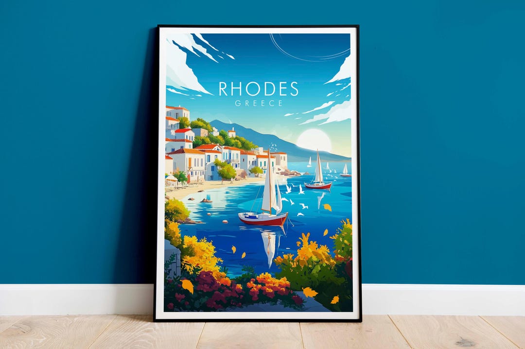 Rhodes Print, Rhodes Greece Poster, Travel Posters, Travel Prints - Etsy