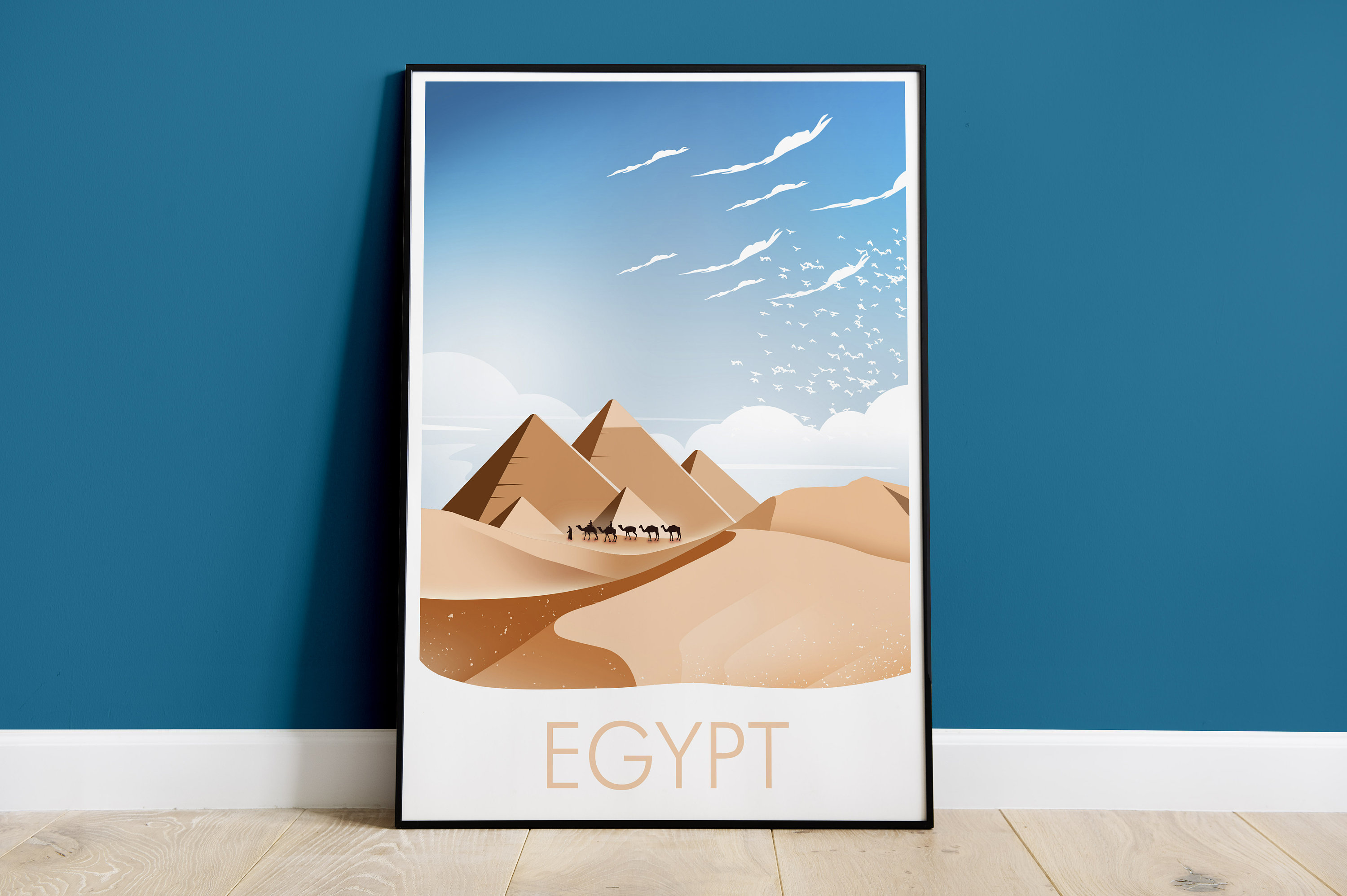Great Pyramid of Giza Art Print Egypt Poster Print Travel - Etsy UK