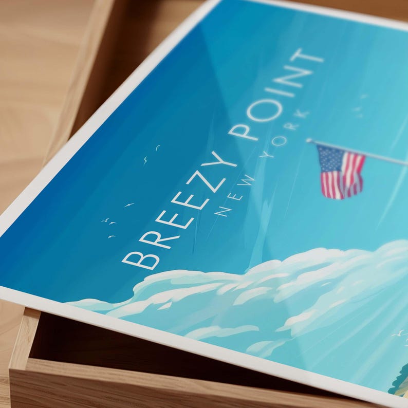 Breezy Point Print, Breezy Point Poster, New York Print, Travel Poster ...