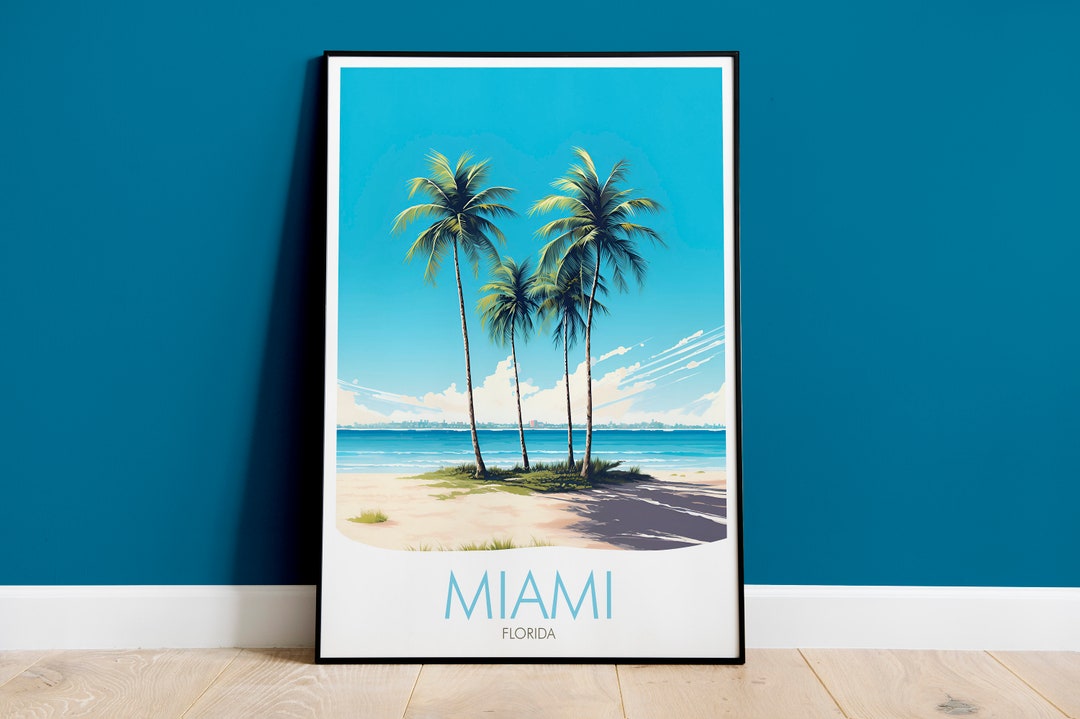 Visit Miami Florida Print, Travel Poster - Etsy