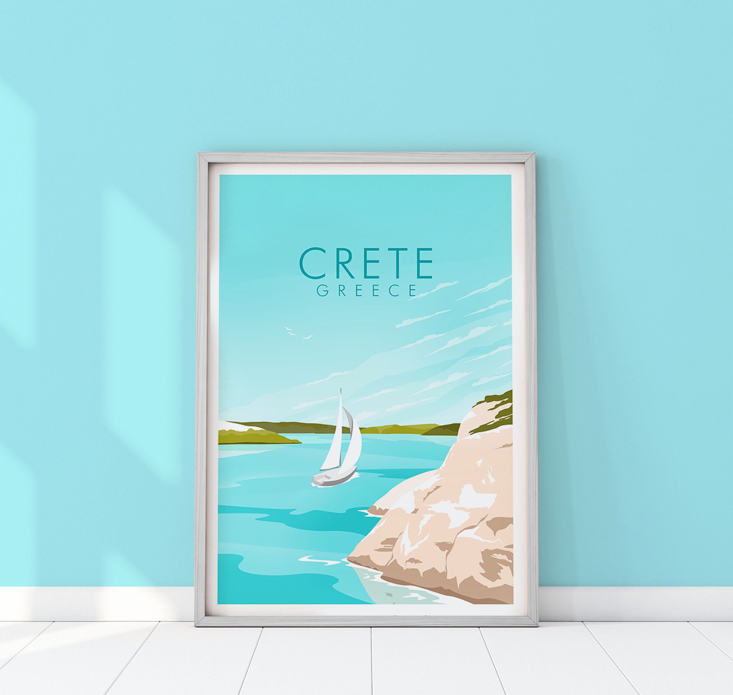 Crete Print Corfu Print Santorini Print Set of 3 | Etsy UK