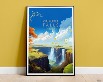 Victoria Falls Poster Zimbabwe Poster Victoria Falls Print - Etsy