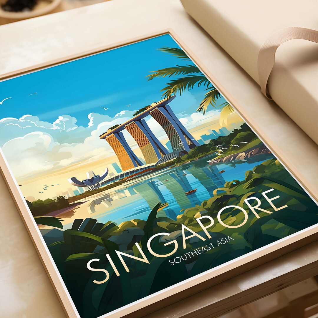 Singapore Traditional Travel Print, Singapore Poster, Travel Prints ...