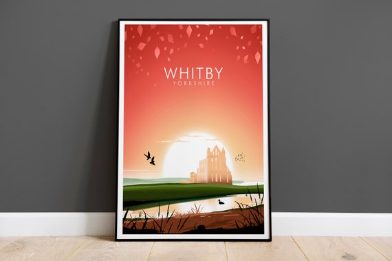 Whitby Print Yorkshire Print Whitby Abbey - Etsy UK