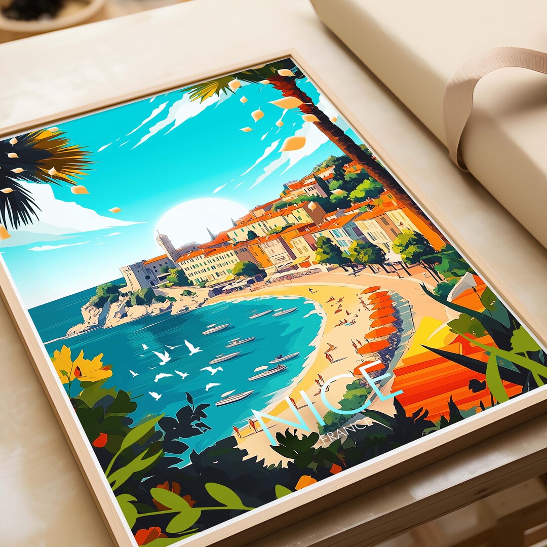 Nice Traditional Travel Print, Nice France, Nice Poster, Travel Prints ...