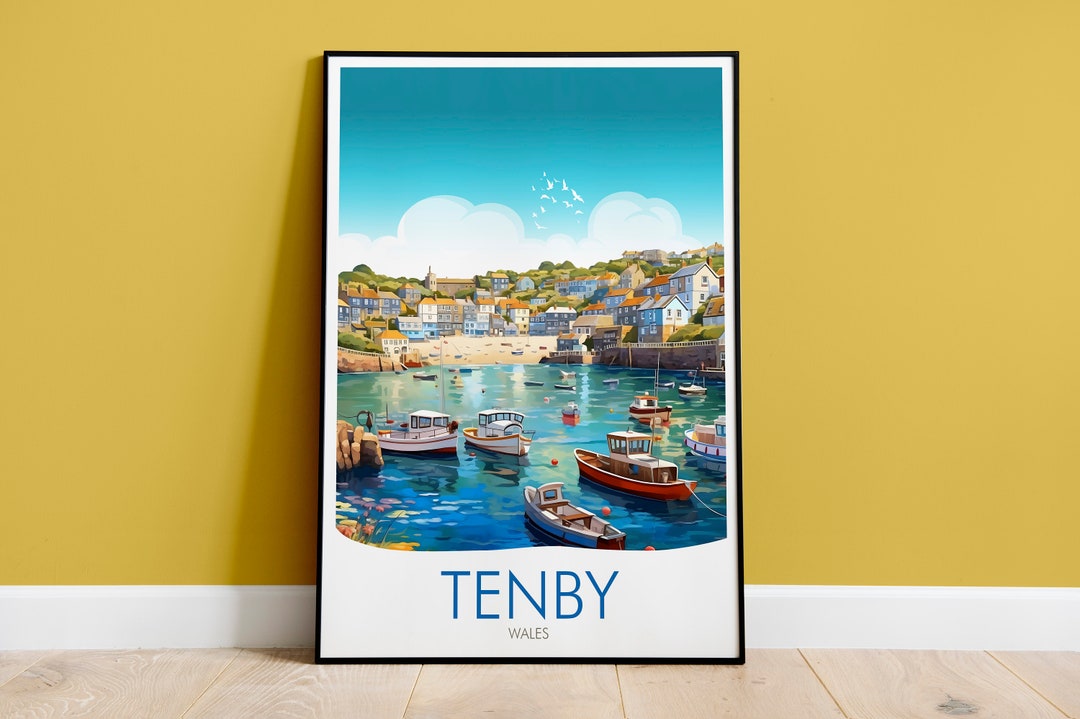 Tenby Travel Poster, Wales - Etsy UK