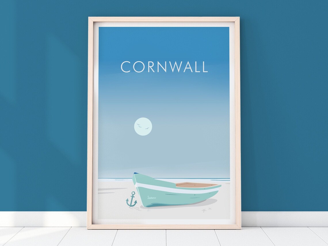 Traditional Cornwall Print | Etsy UK