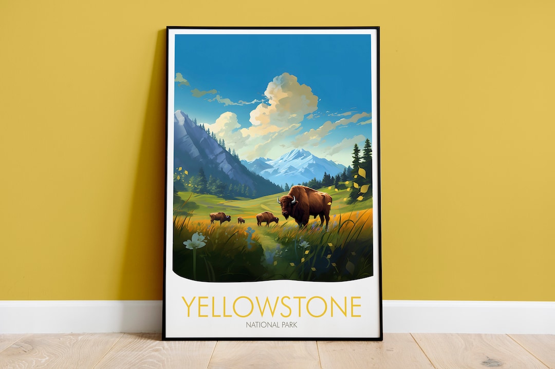 Yellowstone Print, National Park Poster - Etsy