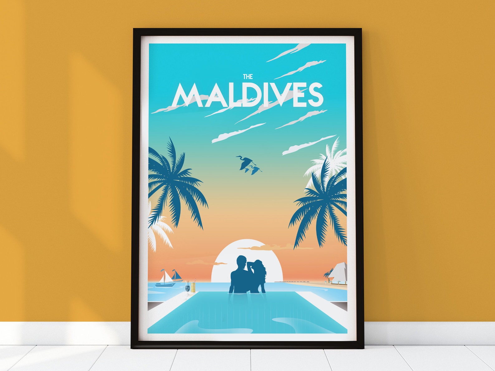 Visit the Maldives Poster Print Maldives Beach Art Print | Etsy UK