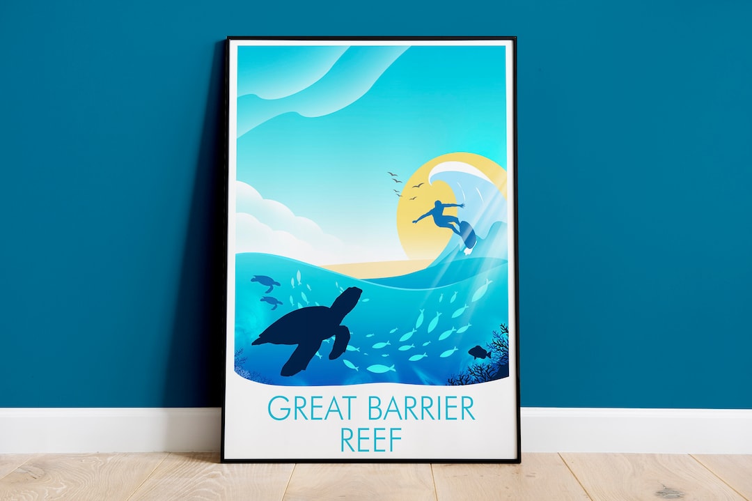 Great Barrier Reef Poster Print, Barrier Reef Australia Poster, Sea ...