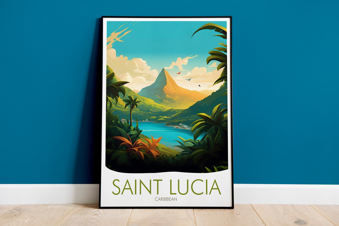Saint Lucia Print Saint Lucia Travel Poster - Etsy