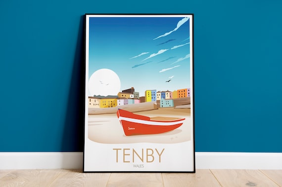 Tenby Harbour Art Print Tenby Wales Print | Etsy