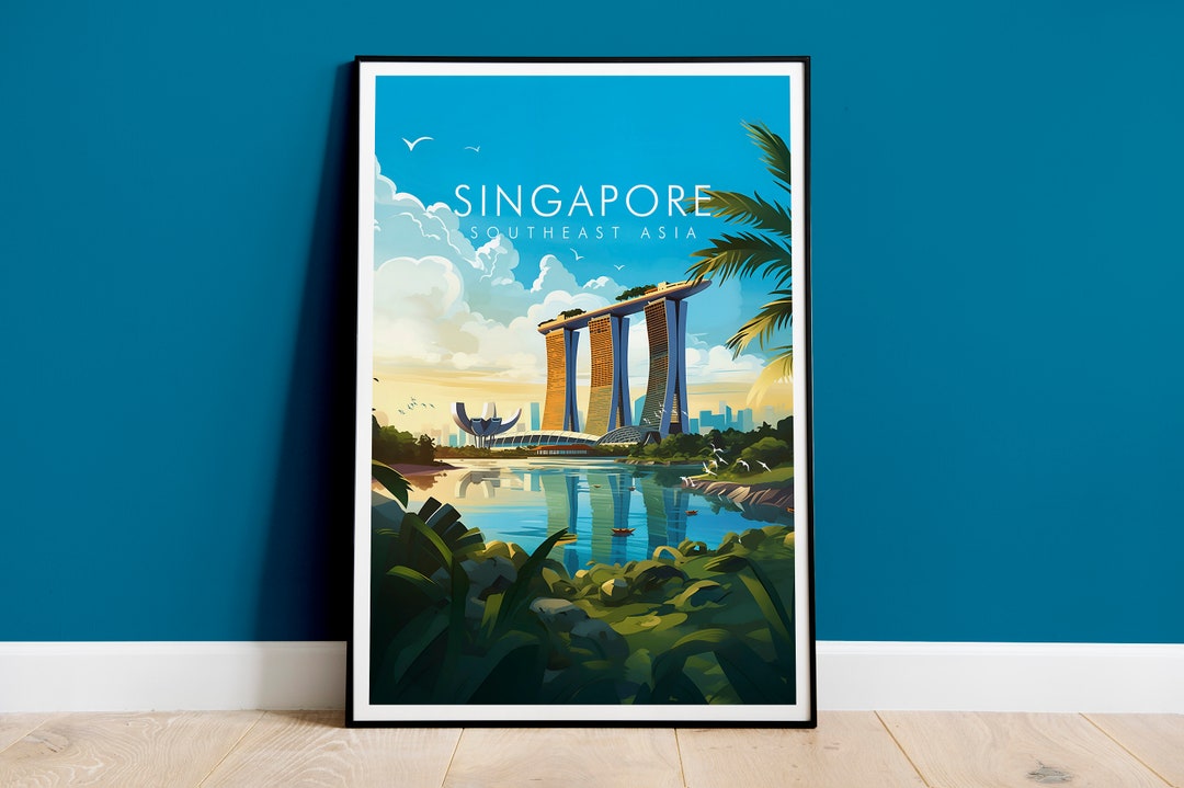 Singapore Travel Poster: Traditional Art Print - Etsy