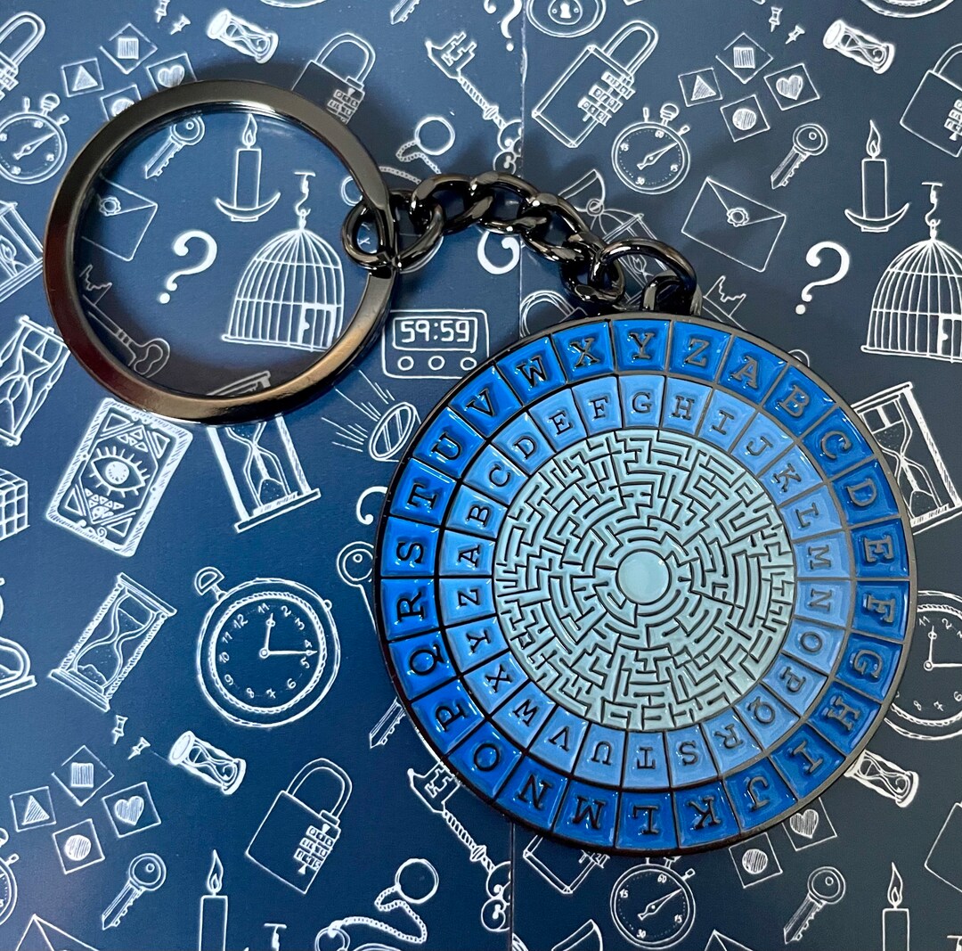 Decipher Code Wheel Soft Enamel Keyring Cipher Escape Room Keyring ...