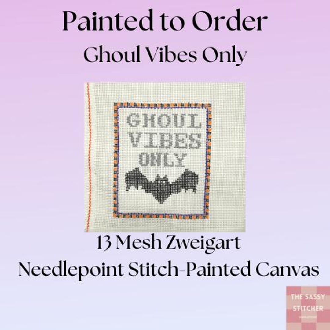 Ghoul Vibes Only Halloween Spooky Needlepoint Canvas - Etsy