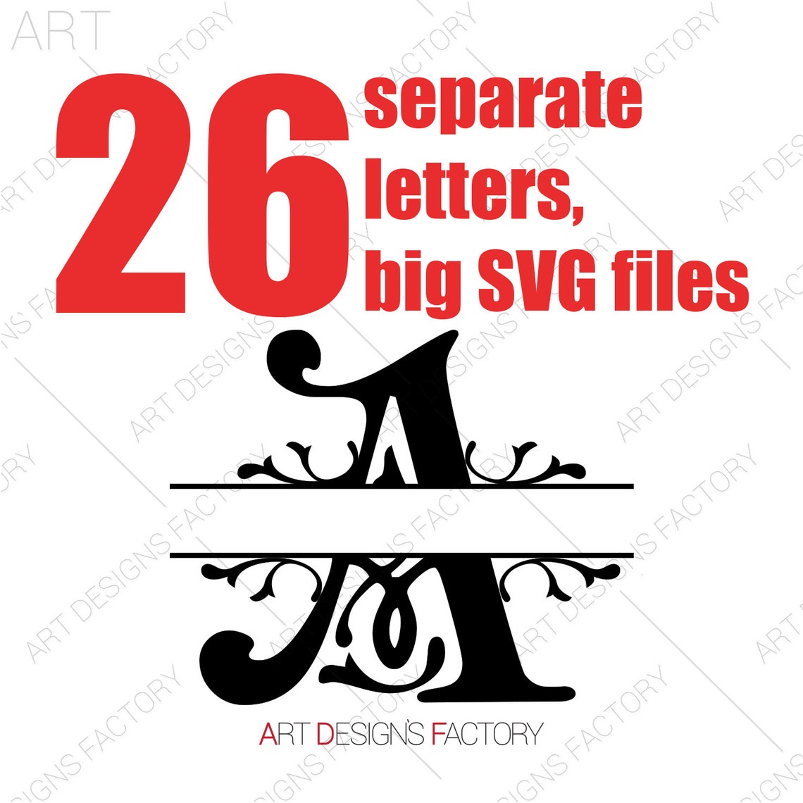 Split Monogram SVG Split Font Svg Initial Svg Letter Svg | Etsy