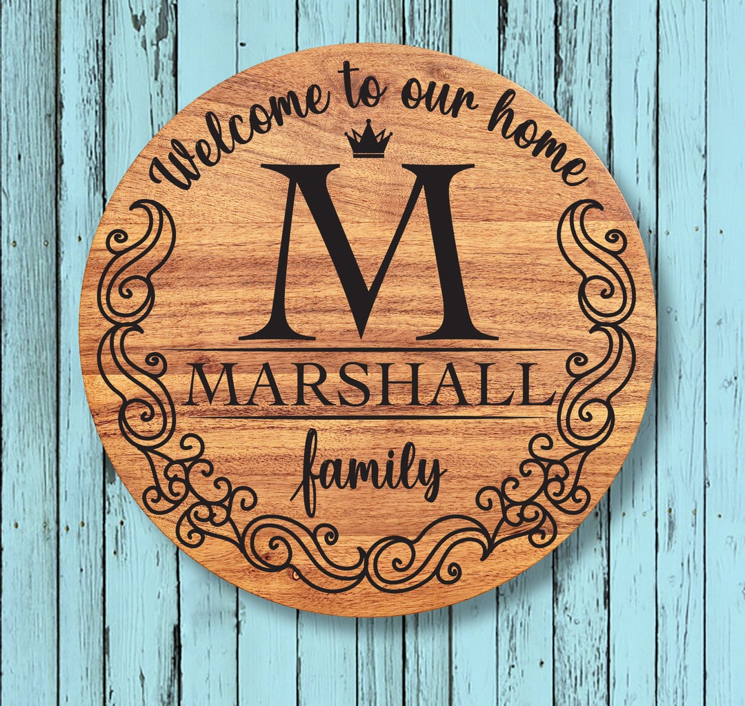 Welcome to Our Home Svg, Welcome Sign Svg, Door Hanger Svg, Round Wood ...