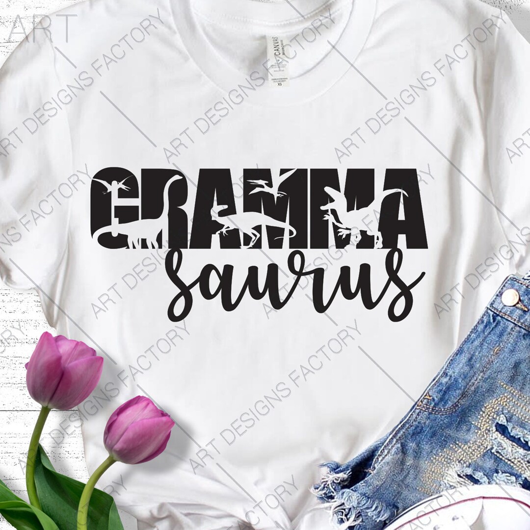 Gramma Saurus Svg File, T-rex Dinosaur Svg, Grandmother Svg, Dxf Eps ...
