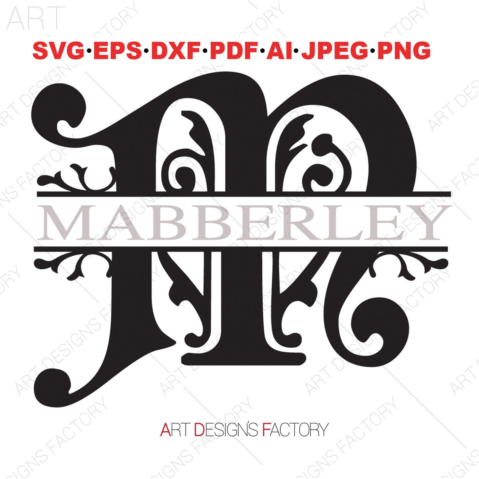 Split Monogram SVG Split Font Svg Initial Svg Letter Svg | Etsy