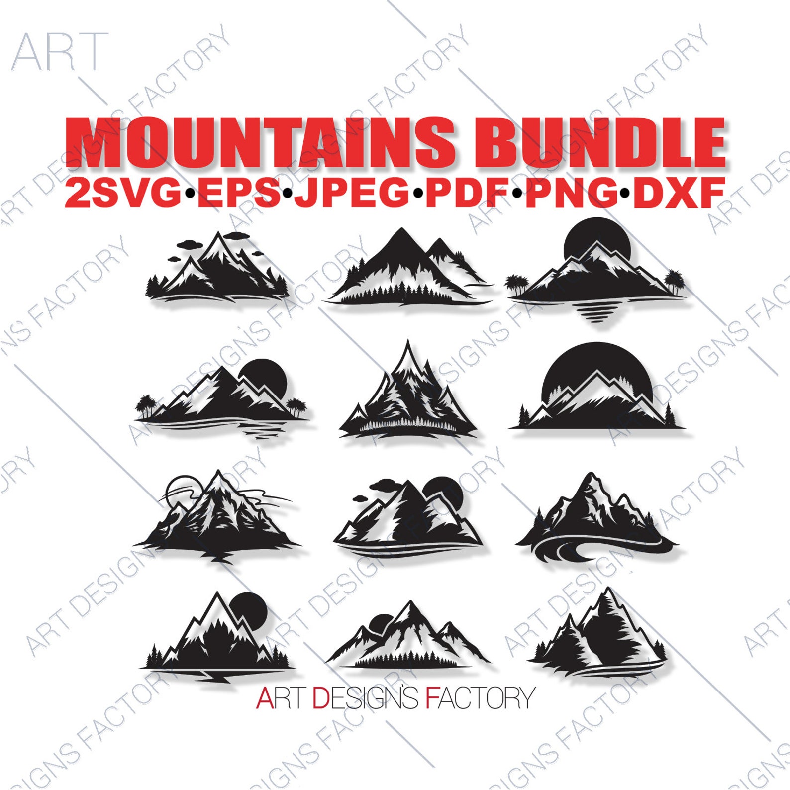 Forest SVG Bundle Mountains Bundle Cut Filesforest Clipart - Etsy