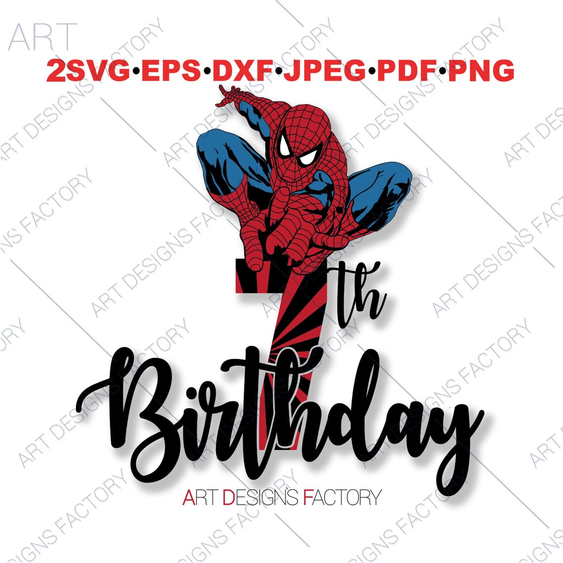 7th Birthday Spider Man Svg,seventh Birthday Svg,seventh Birthday Svg ...
