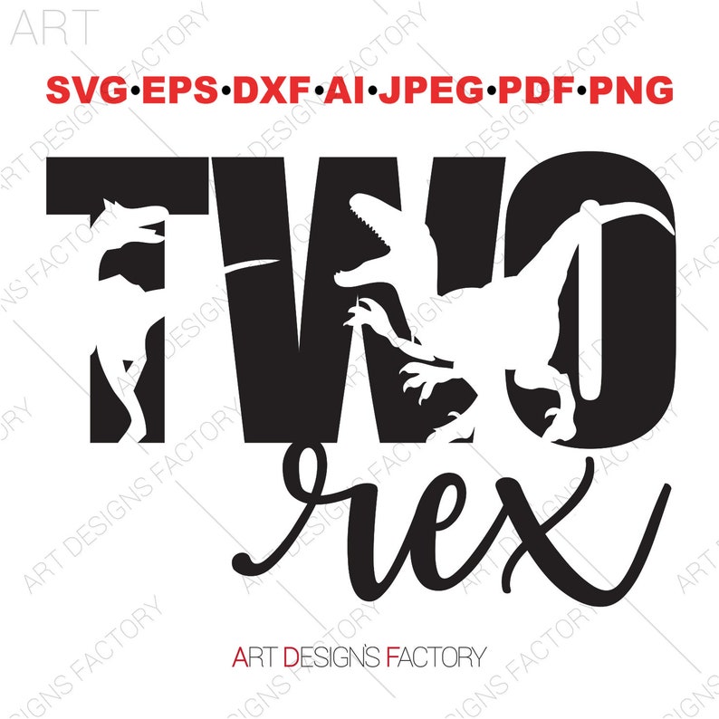 Two Rex Cut Filestwo Rex Birthday Svgtwo T Rextwo Saurus - Etsy