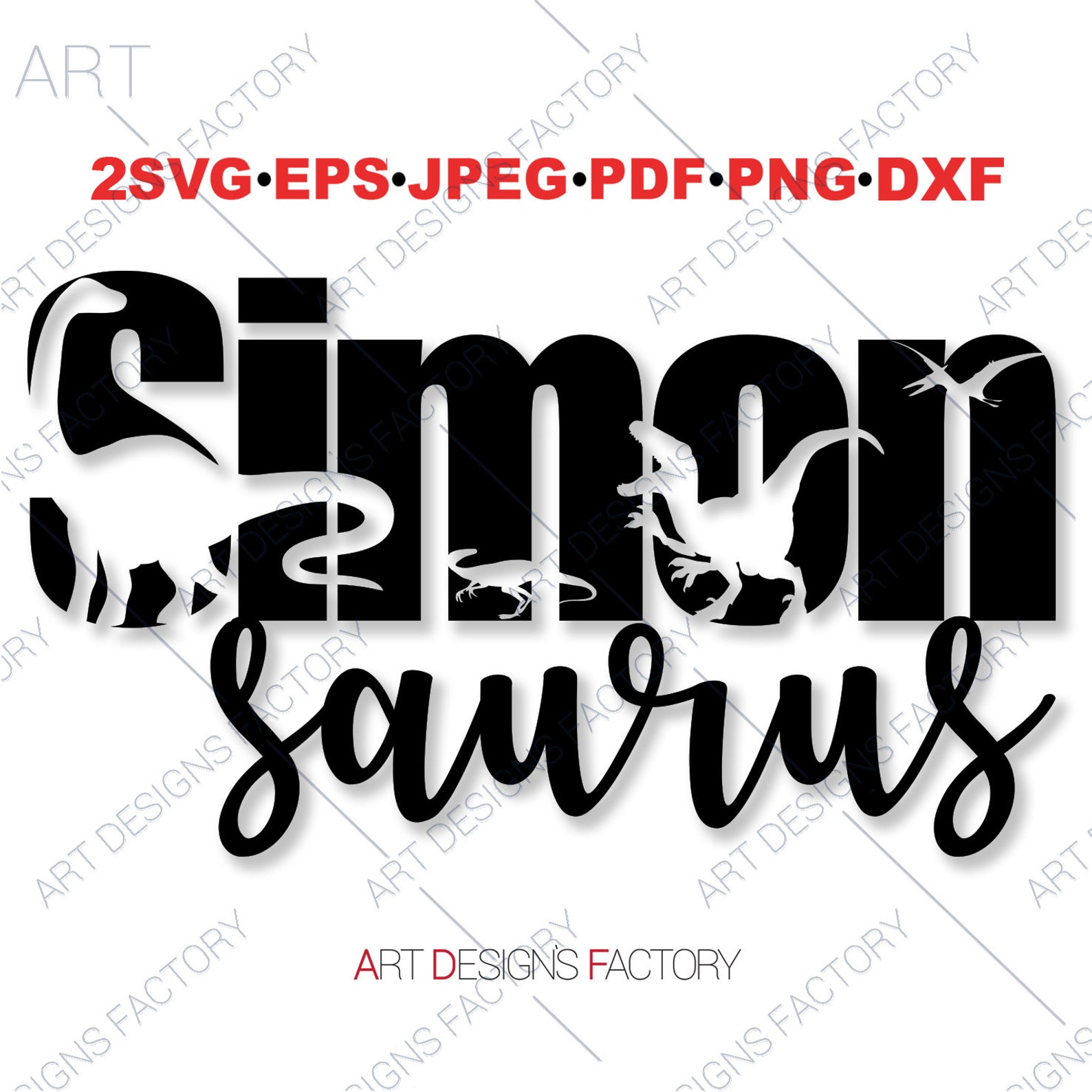 SIMON Saurus Cut Filessimon Saurus SVG Dino Birthday Svg - Etsy